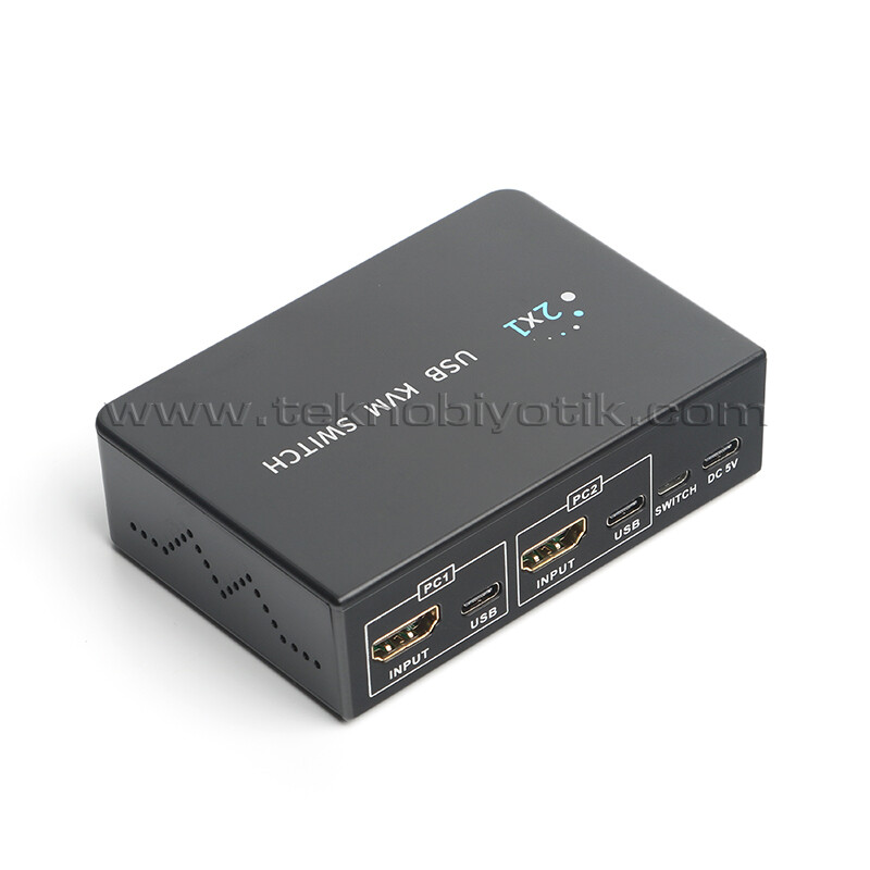 Dark 2xHDMI 4xUSB KVM SWITCH 4K/30Hz (DK-AC-KVMHD01) | Teknobiyotik