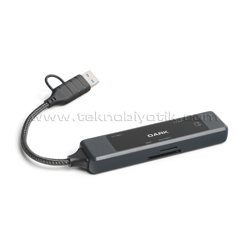 Dark USB-C&A to 5 Port USB 2.0&3.0 MB Ethernet HUB (DK-AC-USB350L ...