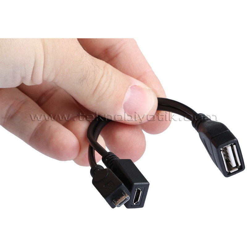 Dark Micro USB Erkek - USB 2.0 Dişi, Micro USB Dişi OTG Y Kablo (DK-CB ...