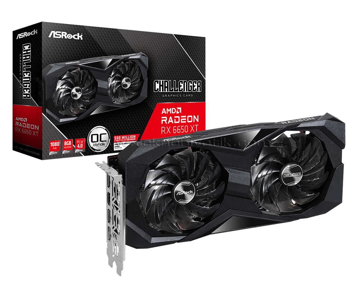Asrock AMD Radeon RX 6650 XT Challenger D 8GB OC Ekran Kartı | Teknobiyotik